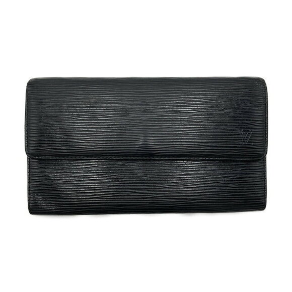 Louis Vuitton | Bags | Louis Vuitton Epi Tri Fold Long Wallet Black ...